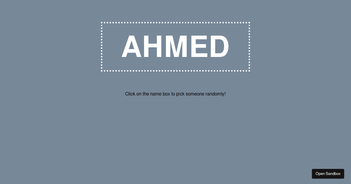 Random Name Picker (forked) - Codesandbox