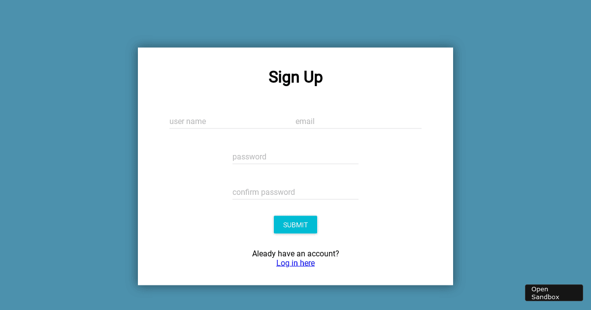 react-sign-up-form - Codesandbox