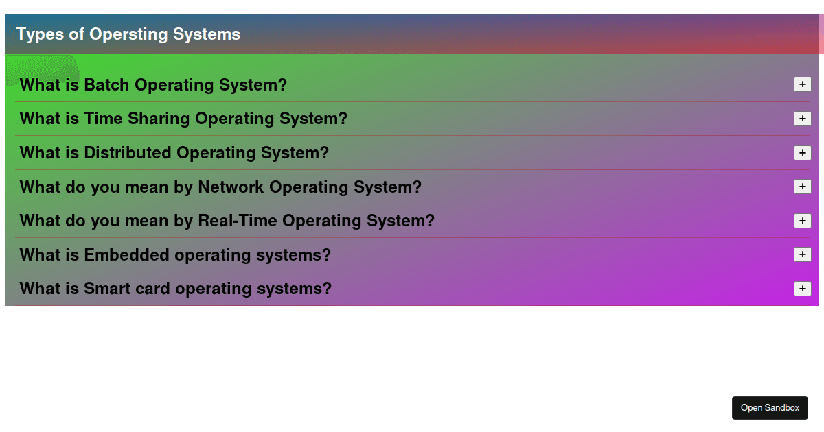 Accordian - Codesandbox