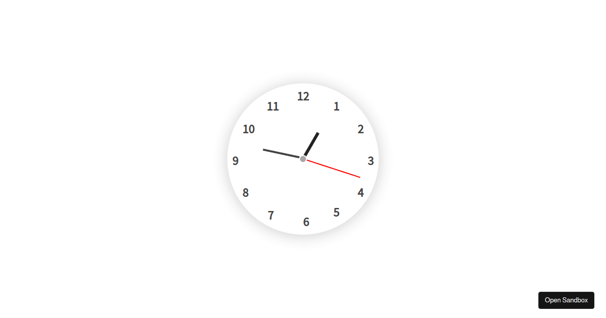 Analog Clock Using React Forked Codesandbox