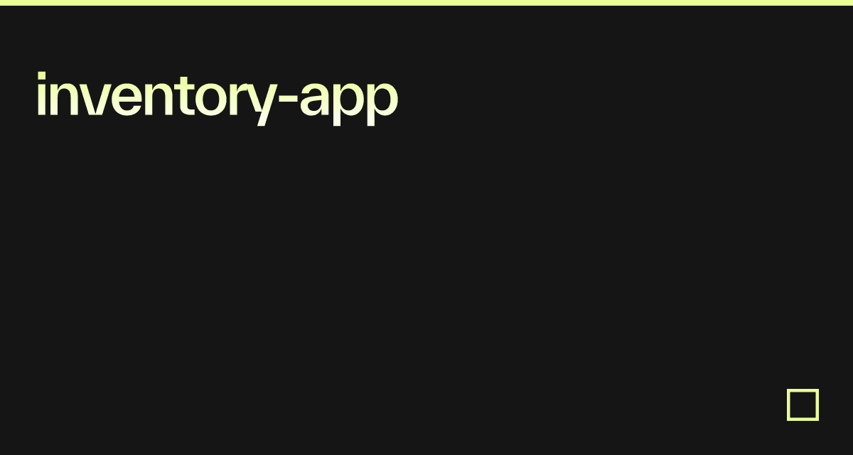 inventory-app - Codesandbox