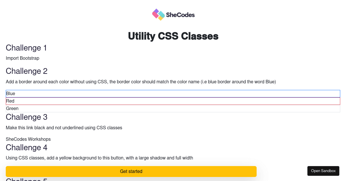 Challenge - Utility CSS Classes (forked) - Codesandbox