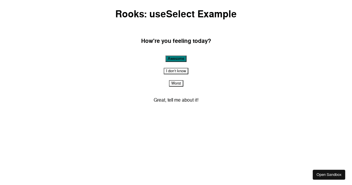 useSelect - Codesandbox