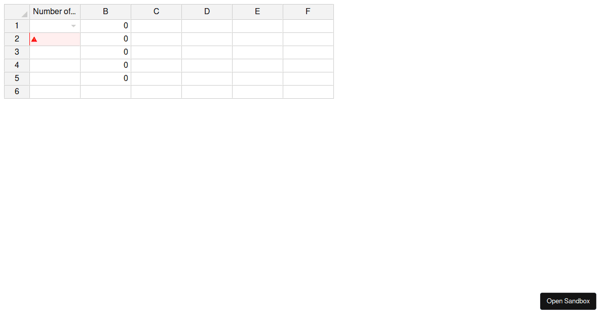 Online spreadsheet with validations with Jspreadsheet (forked ...