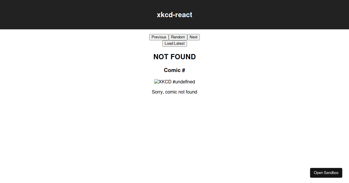 Xkcd React Codesandbox