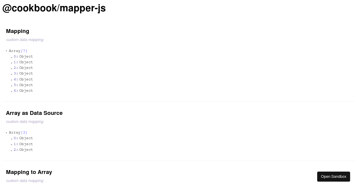 @cookbook/mapper-js - Codesandbox