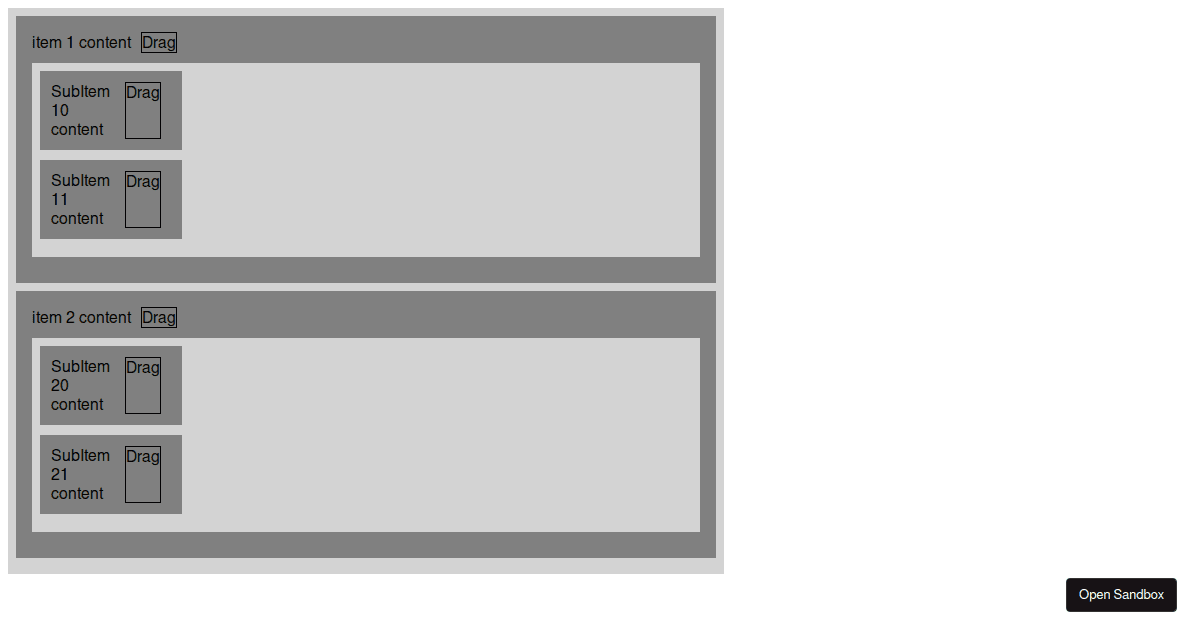 Nested DnD - Codesandbox