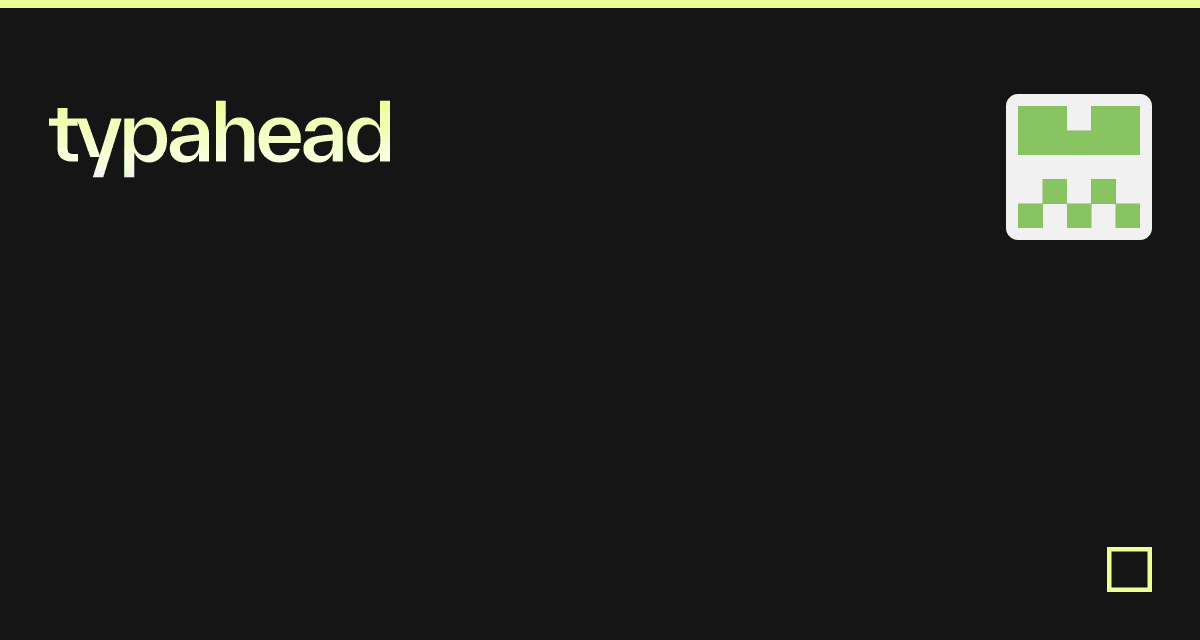 typahead - Codesandbox