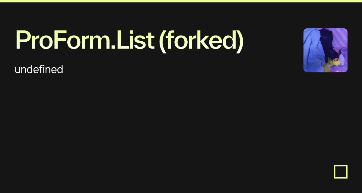 ProForm.List (forked) - Codesandbox