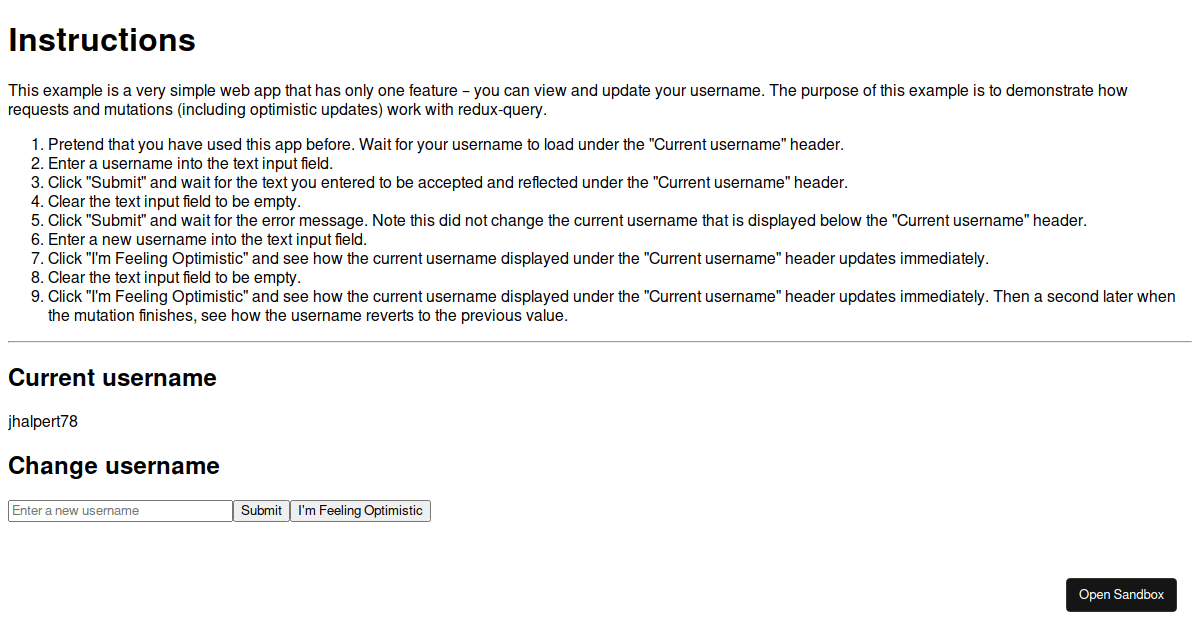 redux-query Basic Example - Codesandbox