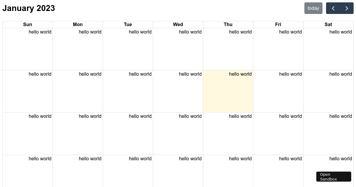 fullcalendar-day-cell-content-re-render-issue - Codesandbox