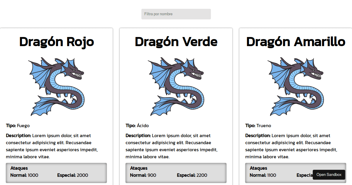 Dragons - Codesandbox