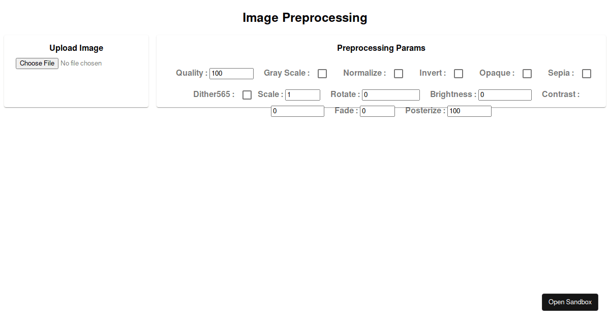 Image Preprocessing - Codesandbox