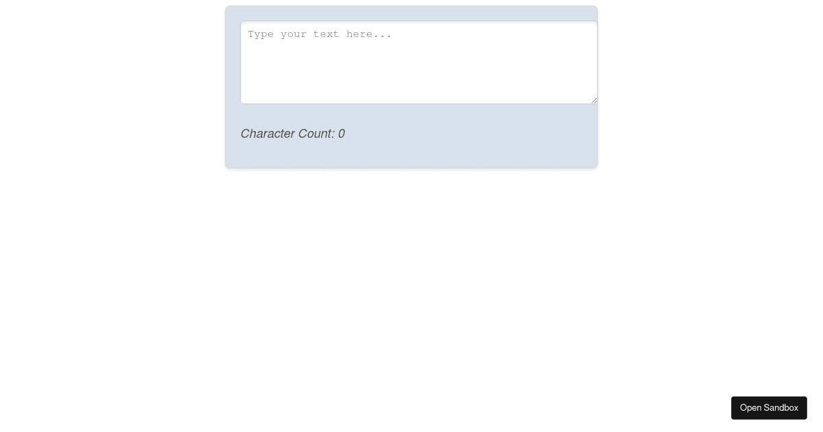Activity: Character Count - Codesandbox