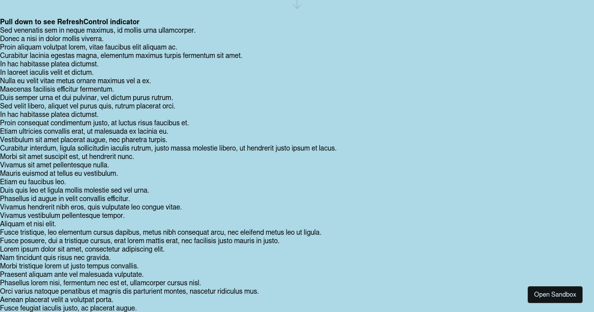 react-native-web-refresh-control example without expo (forked) - Codesandbox