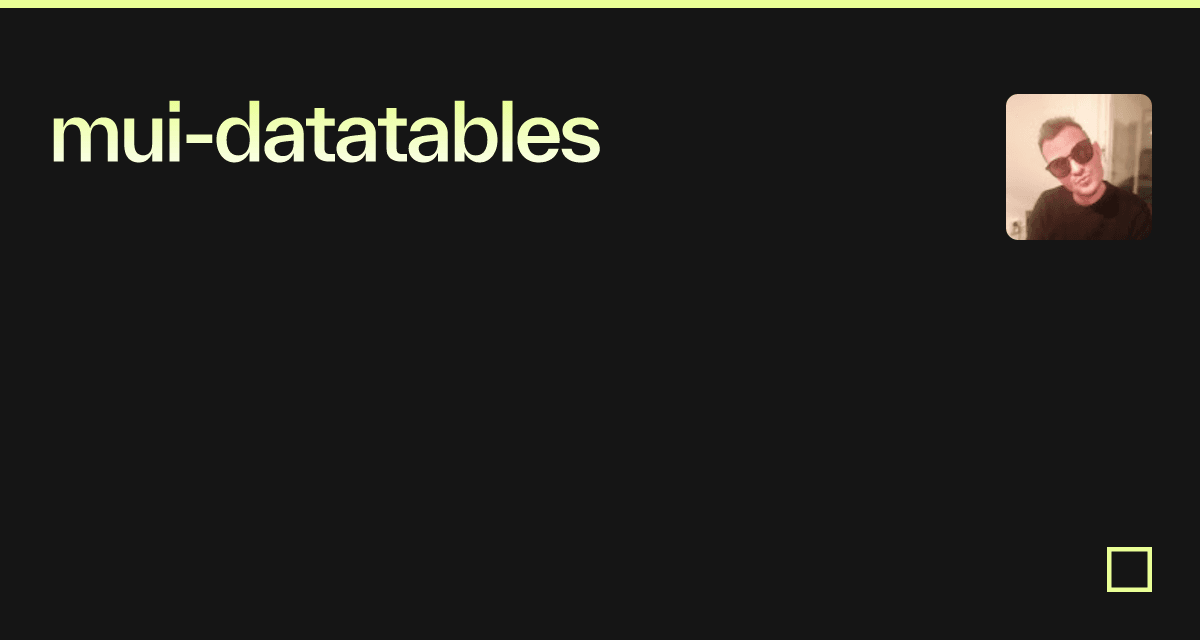 mui-datatables - Codesandbox