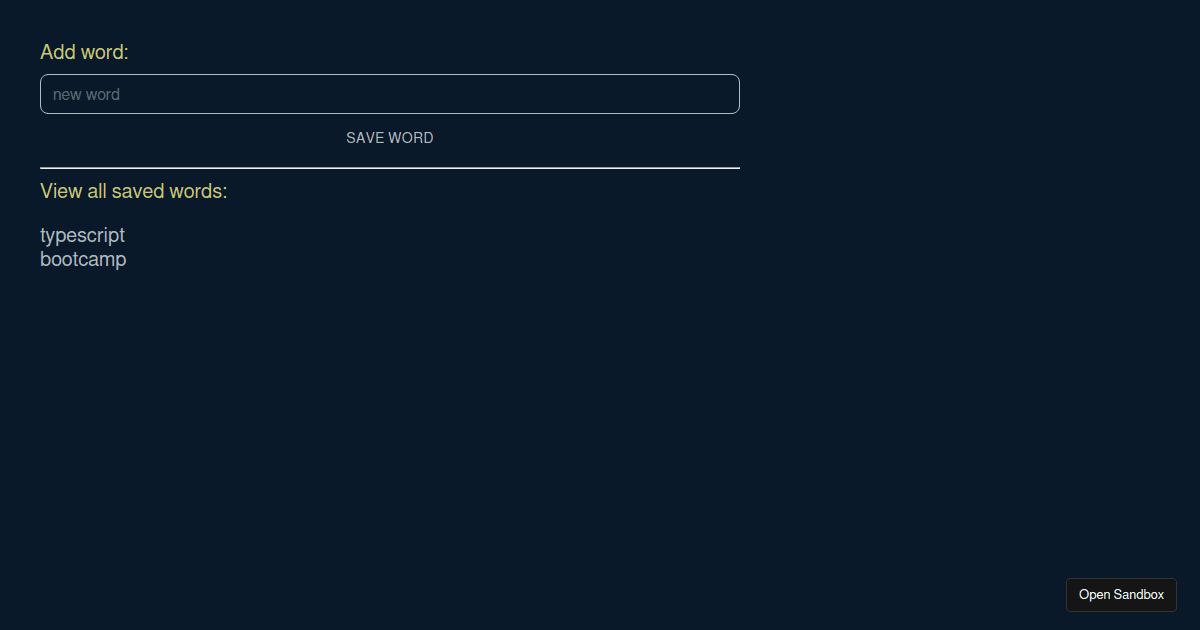 mobx-3-words-task (forked) - Codesandbox