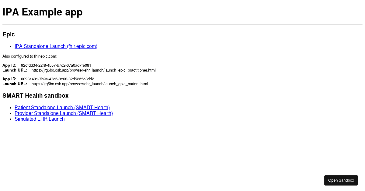 FHIR Client Browser Examples (forked) - Codesandbox FHIR Client Browser Examples (forked) - Codesandbox