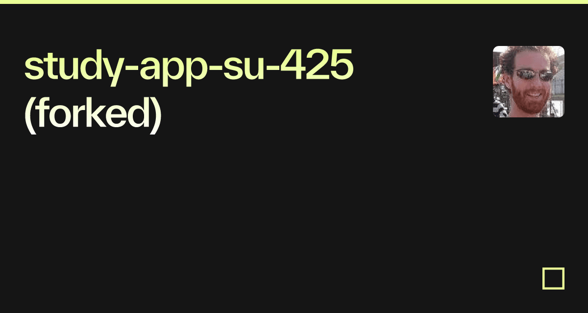 study-app-su-425 (forked) - Codesandbox