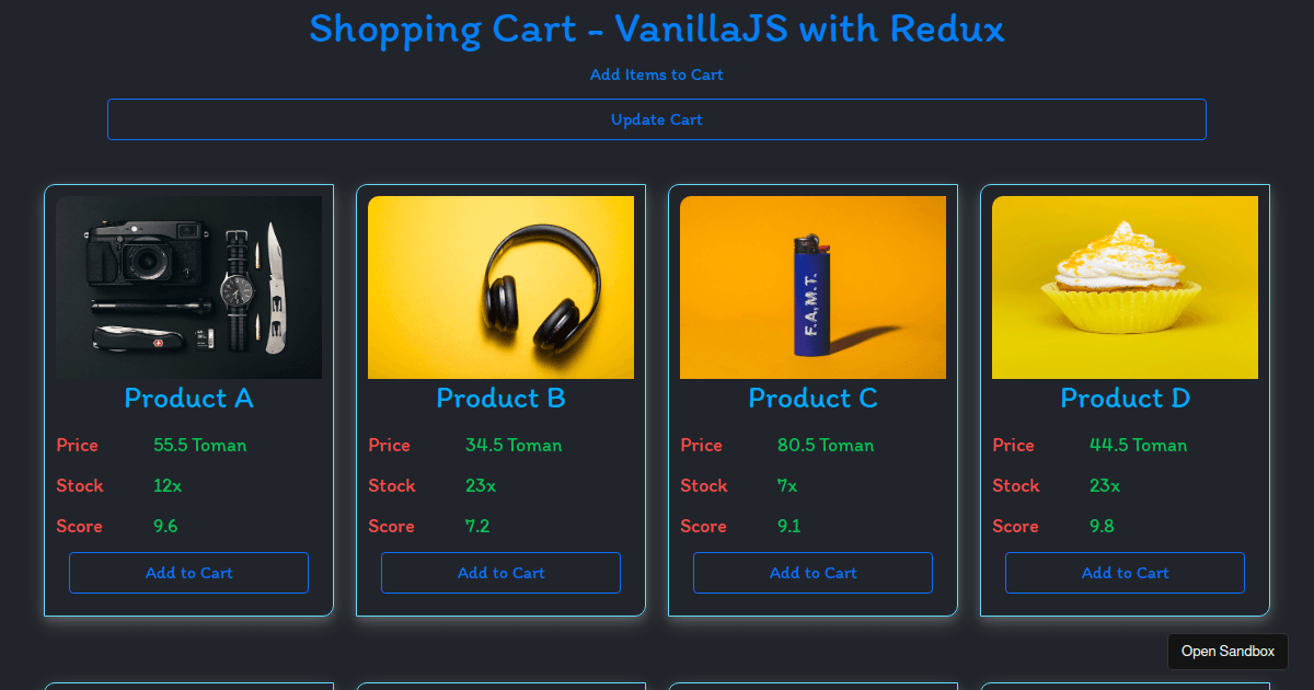 ShoppingCart - Codesandbox