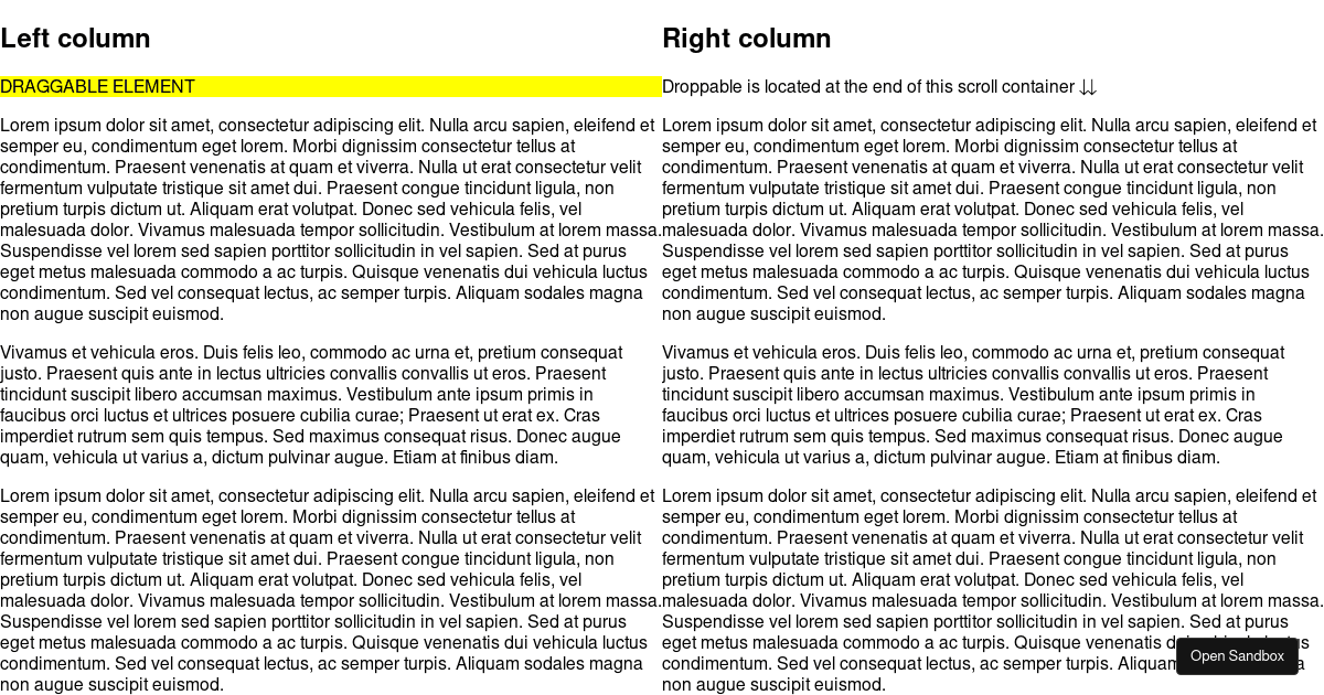 Dnd Kit Scroll Issue Example Codesandbox