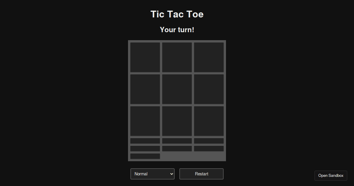 Tic Tac Toe with React Hooks (forked) - Codesandbox