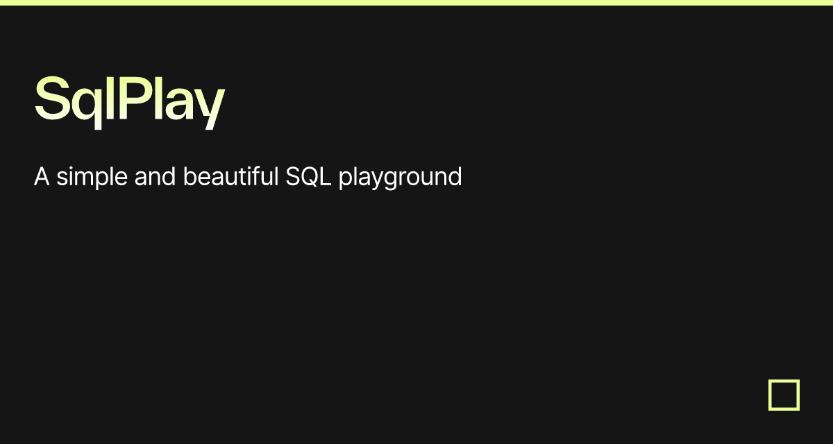 SqlPlay - Codesandbox