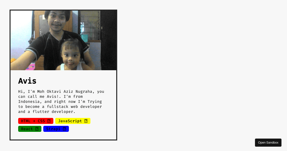 01 React Card Codesandbox