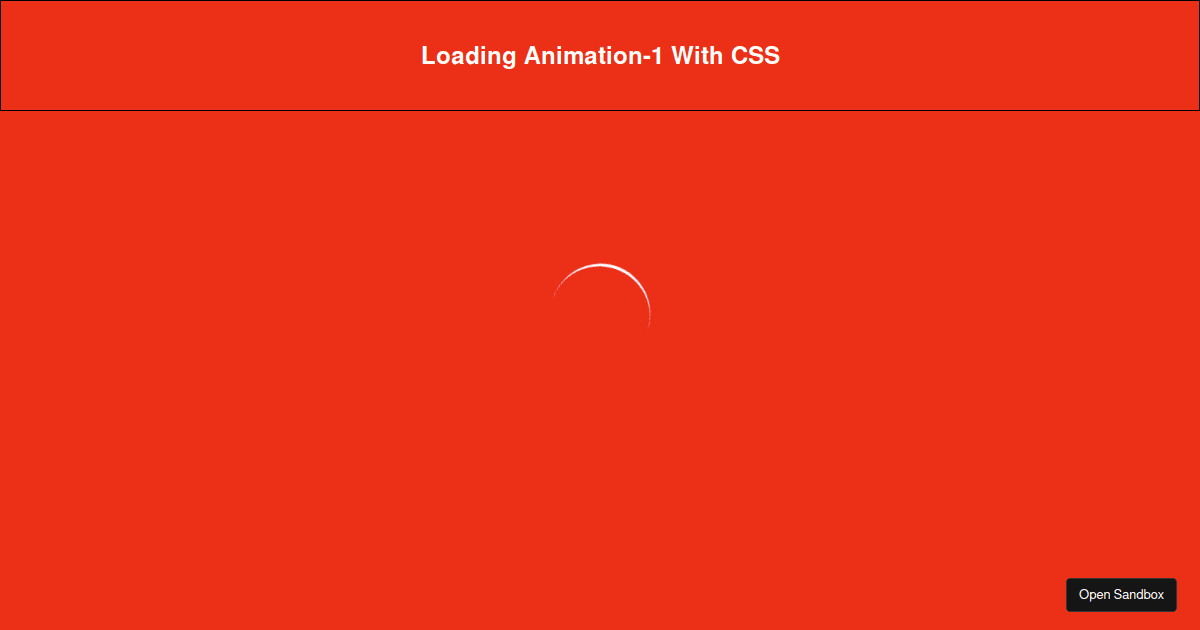Loader With Css Codesandbox