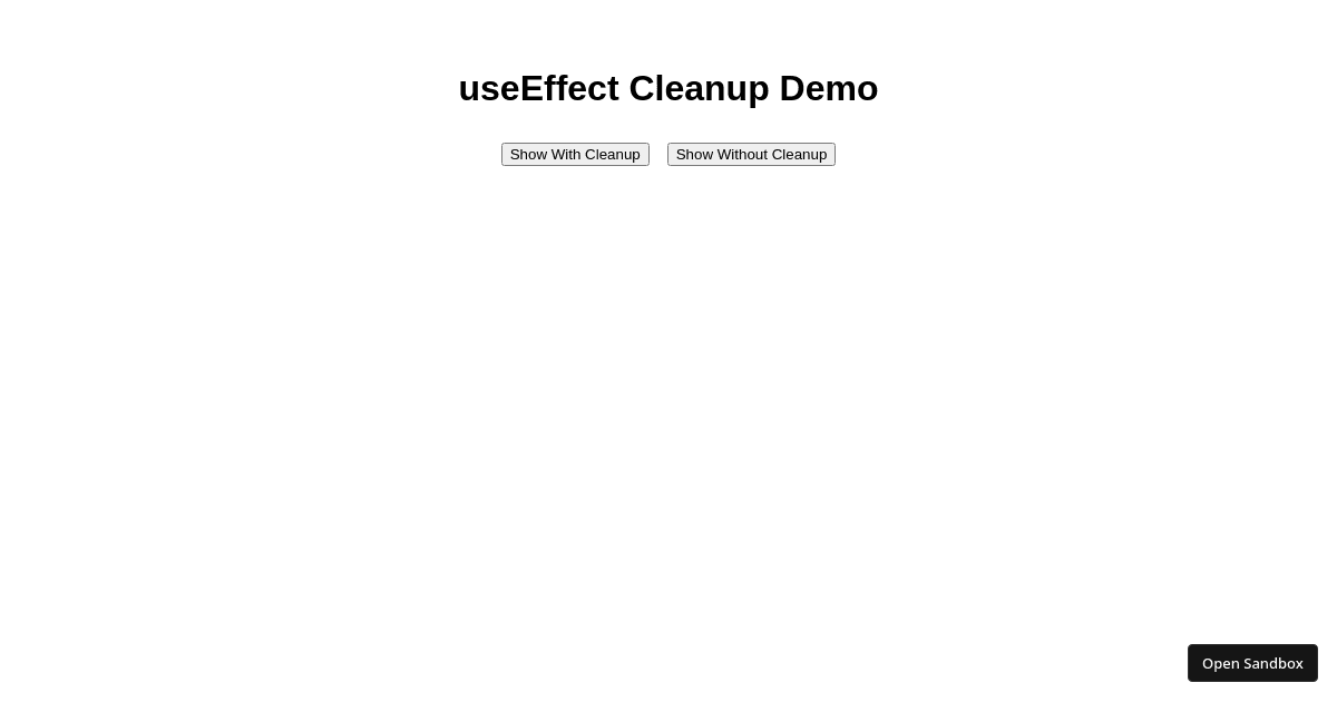 useeffect-cleanup-timer-example-vzt92n - Codesandbox