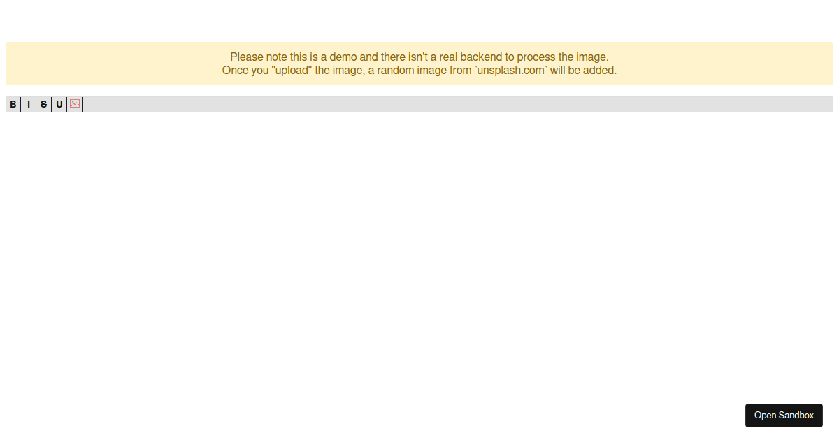 Tiptap upload image (forked) - Codesandbox