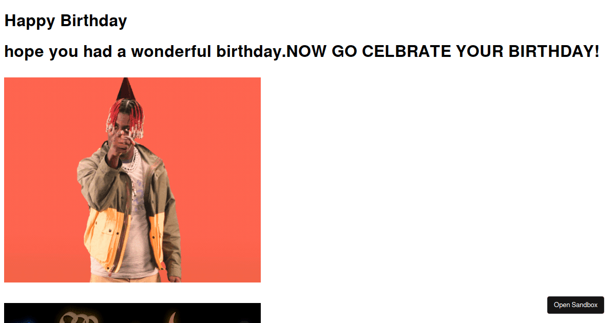 Happy Birthday - Codesandbox