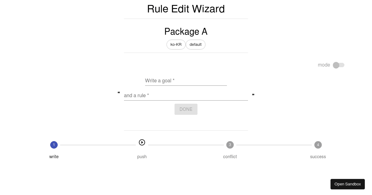 Rule Edit Wizard - Codesandbox