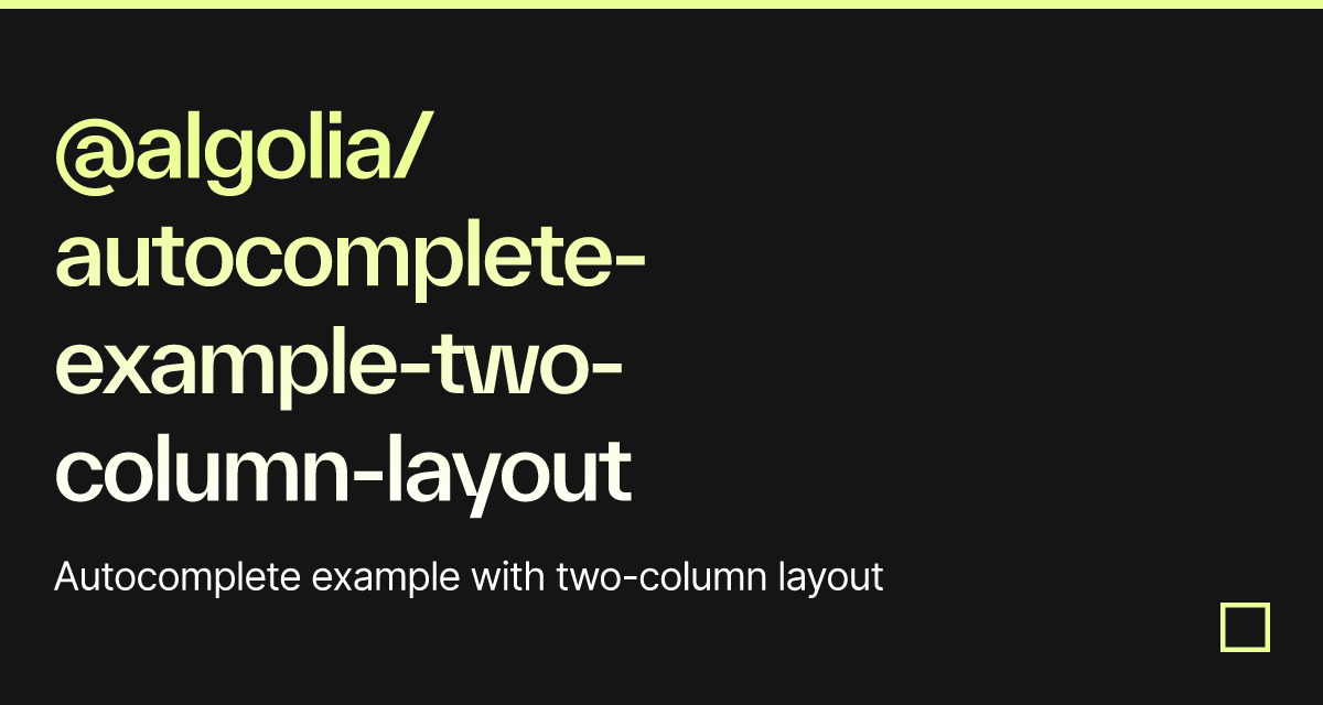 @algolia/autocomplete-example-two-column-layout - Codesandbox