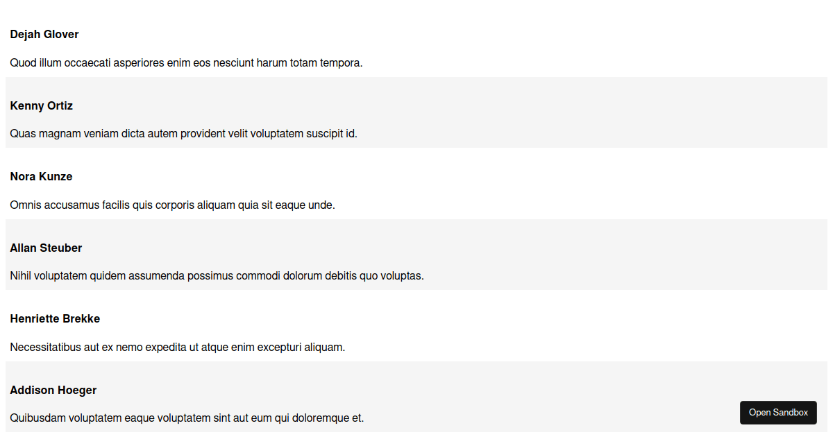 React virtuoso focused item - Codesandbox