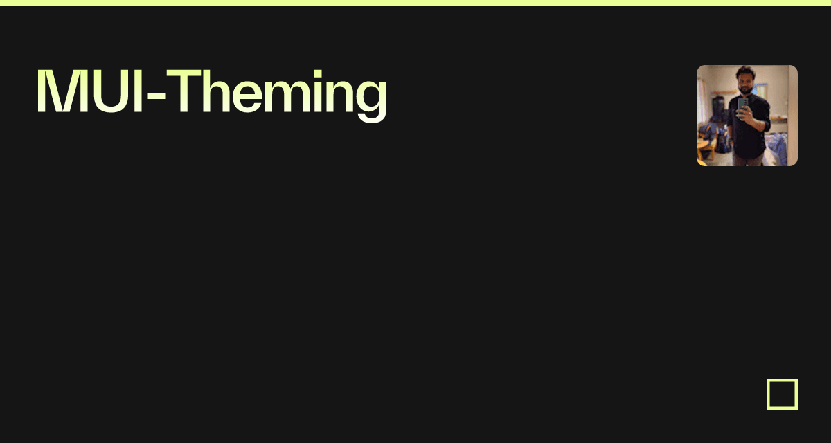 MUI-Theming - Codesandbox
