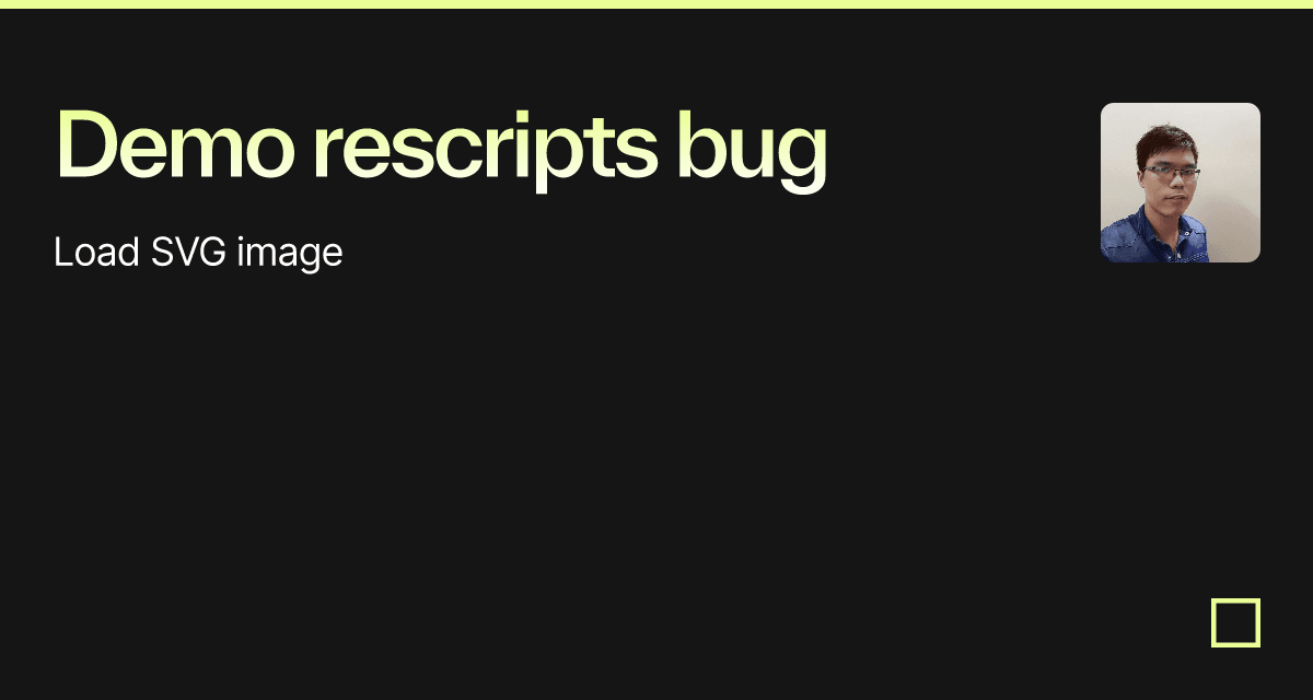 Demo rescripts bug - Codesandbox