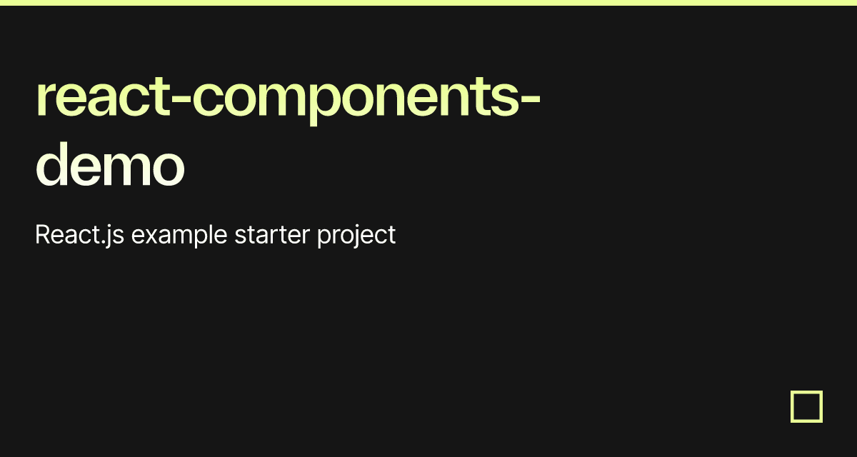 react-components-demo - Codesandbox