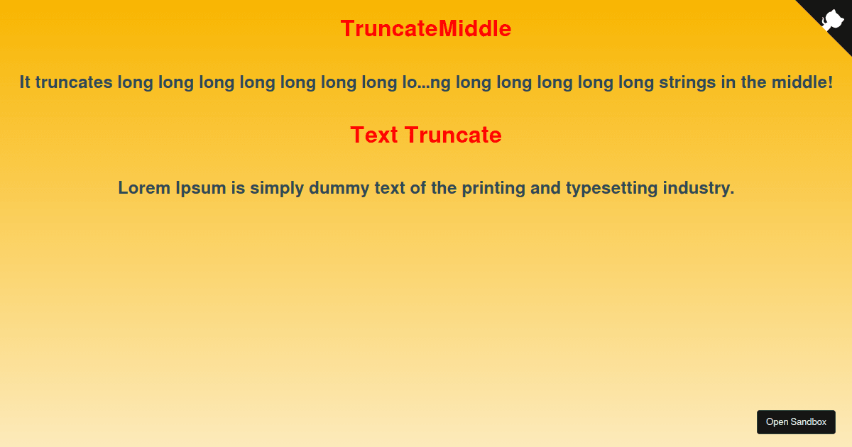 Text Truncate - Codesandbox