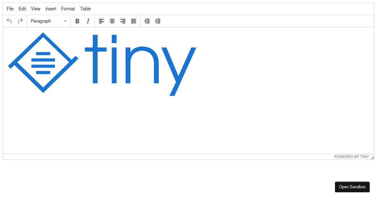 @tinymce/react image resizing - Codesandbox