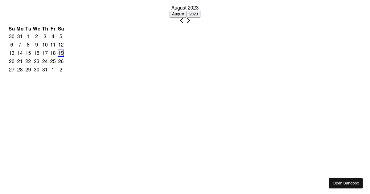 React Daypicker Forked Codesandbox 