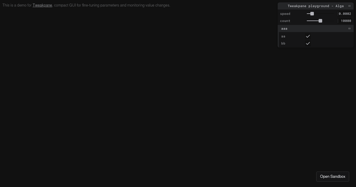 tweakpane-playground-alga (forked) - Codesandbox