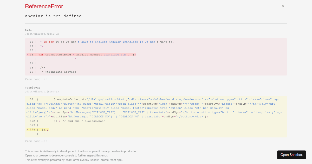 Angular Dialog Service Codesandbox