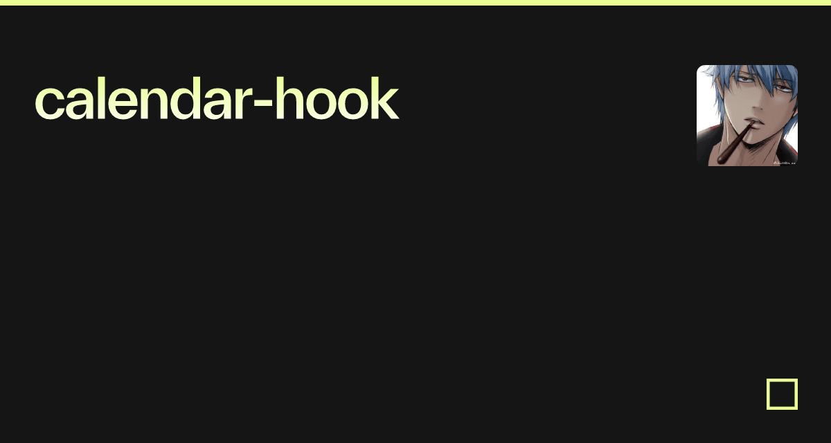 calendar-hook - Codesandbox