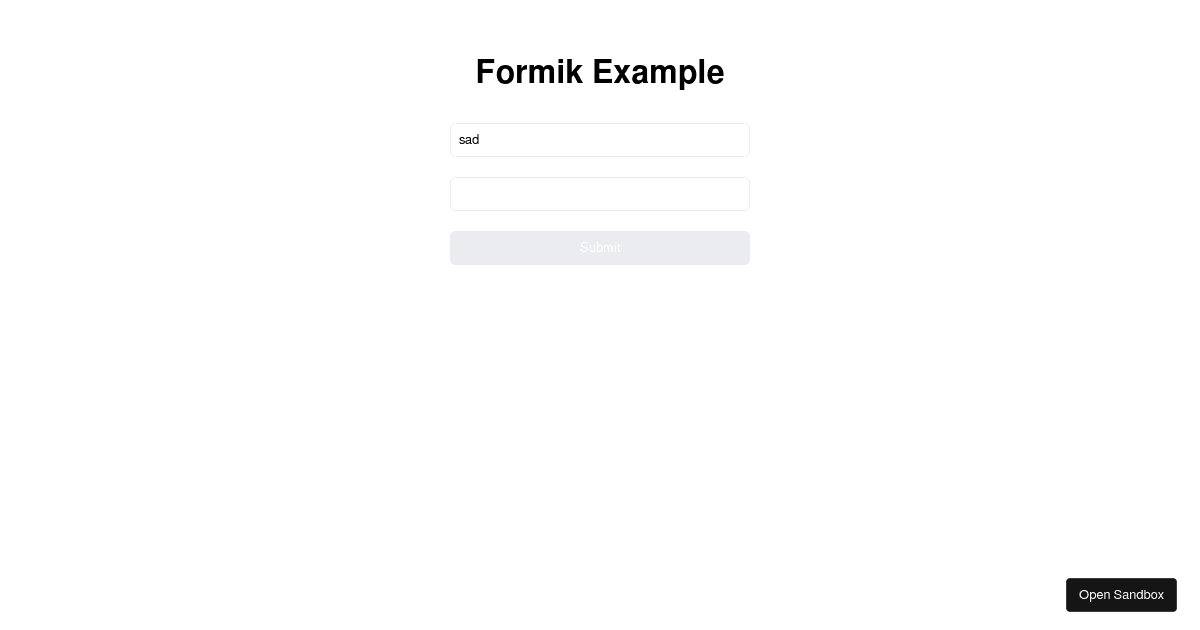 Formik 2 - Codesandbox