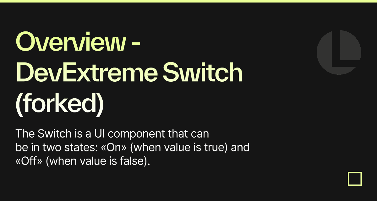 Overview - DevExtreme Switch (forked) - Codesandbox