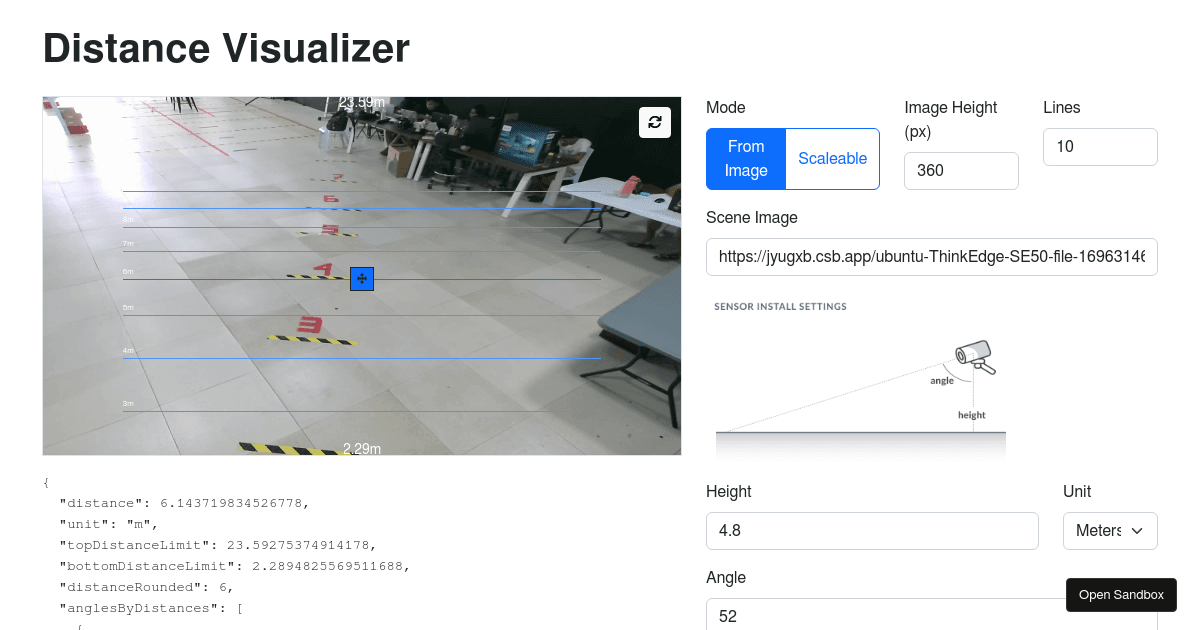 Distance Visualizer Codesandbox