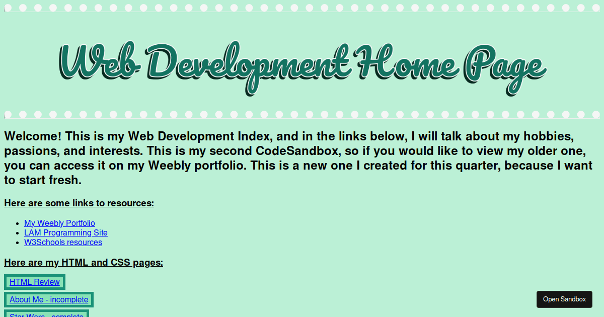 Shah_Web Development2.0 - Codesandbox