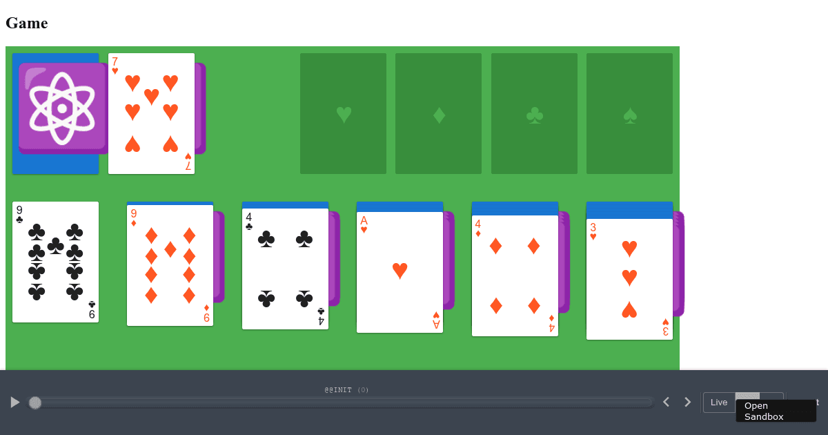 react-solitaire (forked) - Codesandbox
