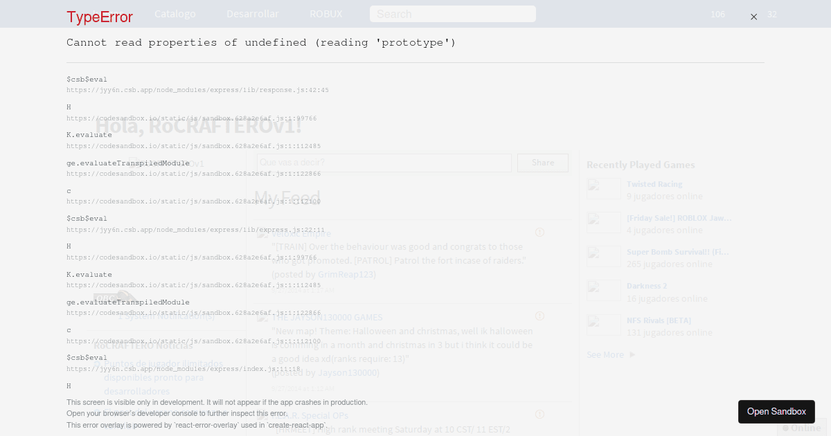 Express Server React Client Codesandbox